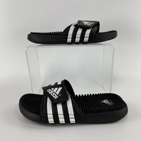 adidas | Shoes | Adidas Mens Adissage Slides Size 6 Black White Massage ...